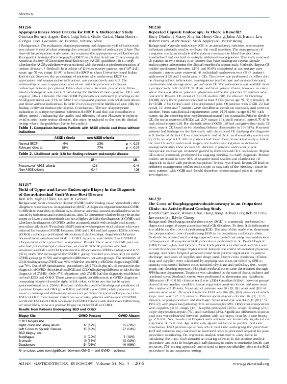 (PDF) Appropriateness ASGE criteria for ERCP. A Multicenter study ...