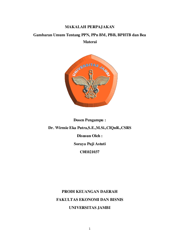 (PDF) Makalah gambaran umum Ppn Ppn BM PBB BPHTB Bea Materai