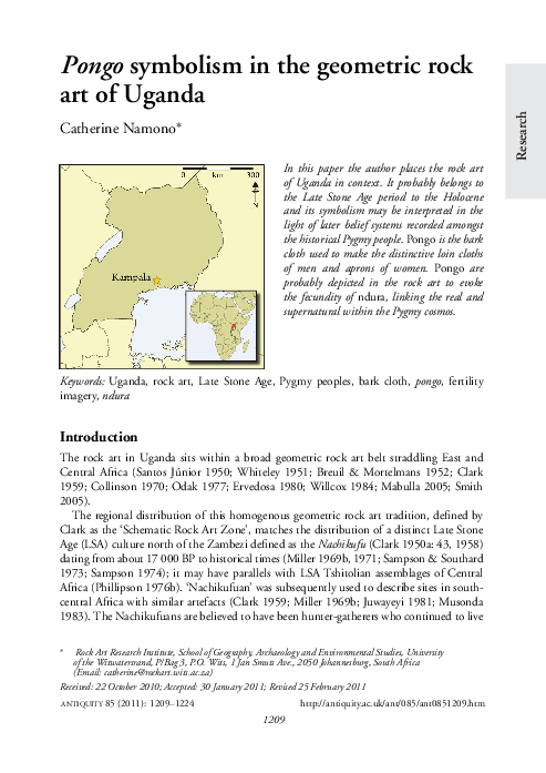 (PDF) Pongo symbolism in the geometric rock art of Uganda