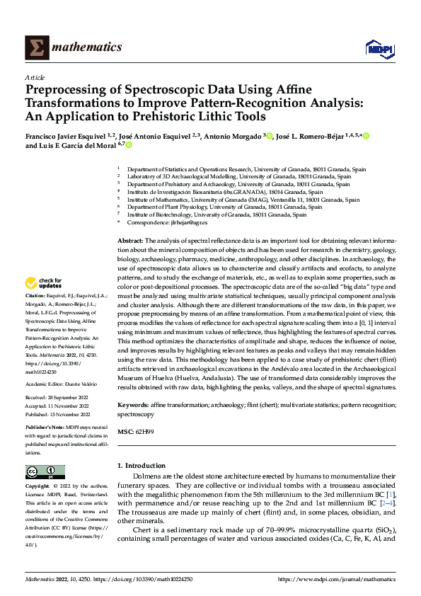 Preprocessing of Spectroscopic Data Using Affine Transformations to ...