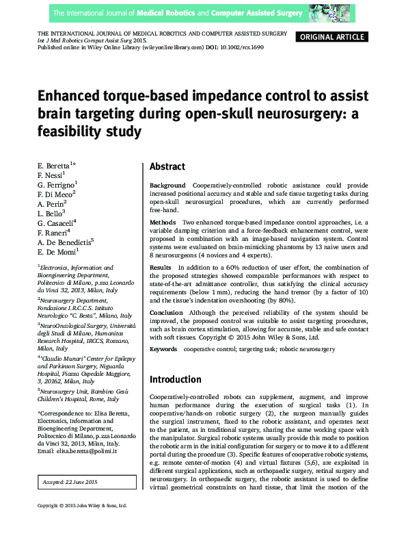 (PDF) Enhanced torque-based impedance control to assist brain targeting ...