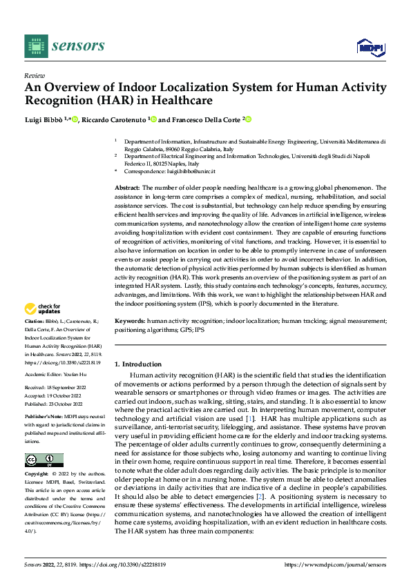 (PDF) Indoor Localization for Healthcare Activity Recognition