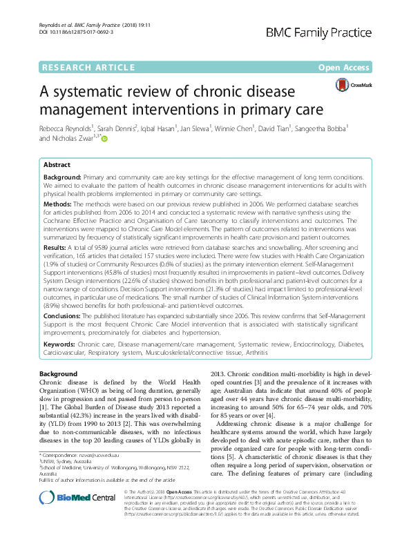(PDF) A systematic review of chronic disease management interventions ...