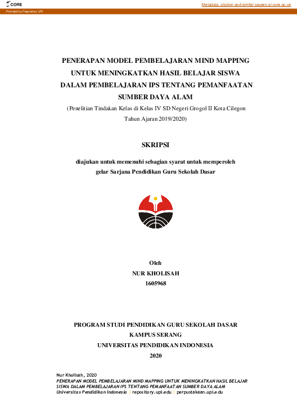 (PDF) PENERAPAN MODEL PEMBELAJARAN MIND MAPPING UNTUK MENINGKATKAN HASIL BELAJAR SISWA DALAM ...