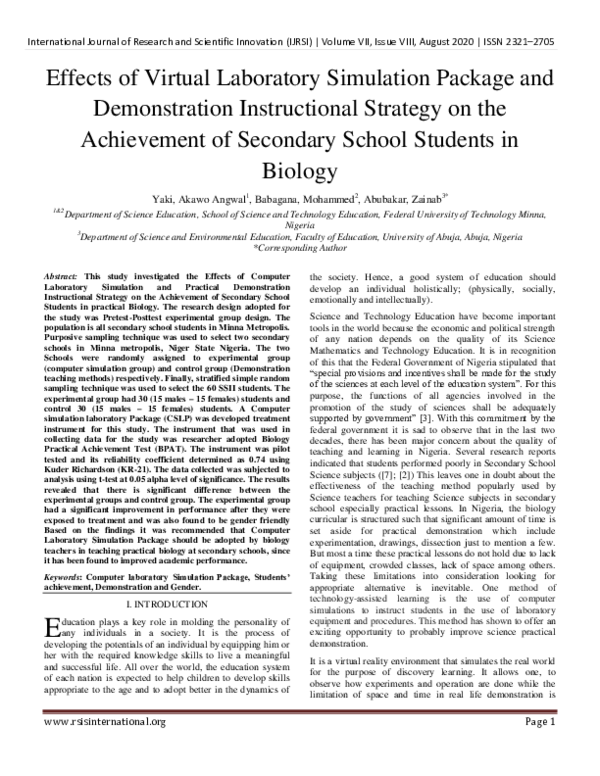 (PDF) Effects of Virtual Laboratory Simulation Package and Demonstration Instructional Strategy ...