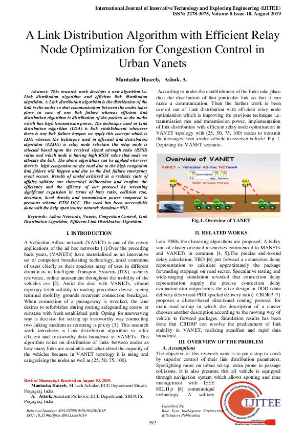 (PDF) Optimized Link Distribution for Urban VANETs