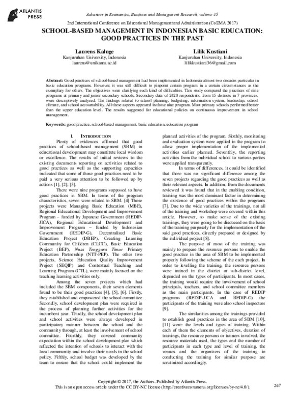 (PDF) School-Based Management in Indonesian Basic Education: Good ...