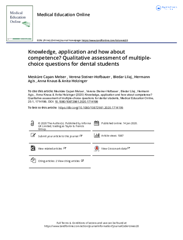 (PDF) Knowledge, application and how about competence? Qualitative ...