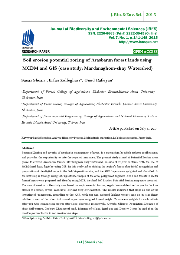 (PDF) MCDM and GIS (case study: Mardanaghom-chay Watershed)
