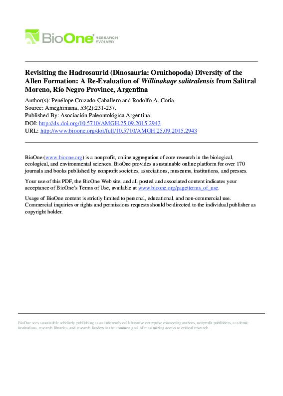 (PDF) Revisiting the Hadrosaurid (Dinosauria: Ornithopoda) Diversity of ...