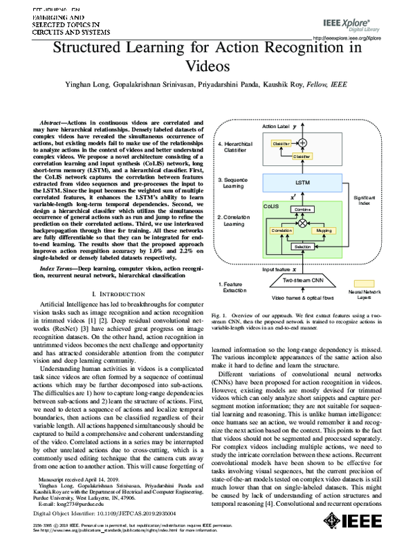 (PDF) Structured Learning for Action Recognition in Videos