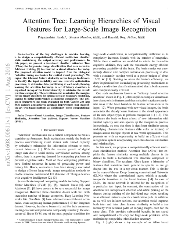 (PDF) Attention Tree: Learning Hierarchies of Visual Features for Large-Scale Image Recognition ...