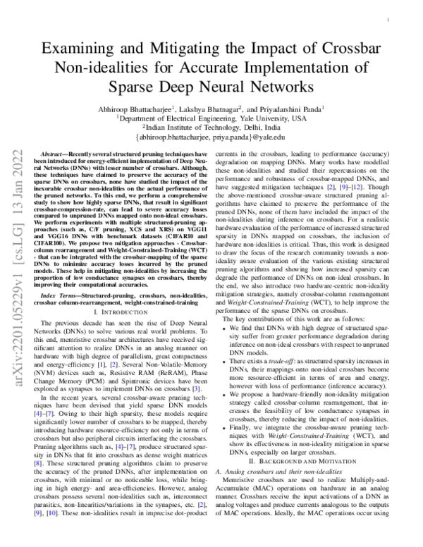 (PDF) Examining and Mitigating the Impact of Crossbar Non-idealities ...