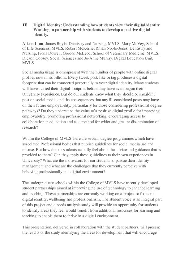 (PDF) Digital Identity: Understanding How Students View their Digital ...