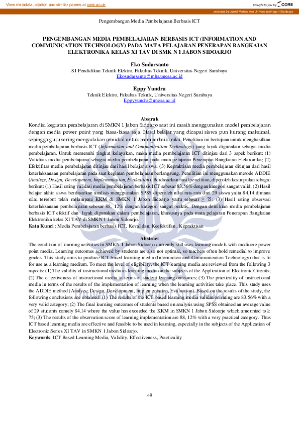 (PDF) Pengembangan Media Pembelajaran Berbasis Ict (Information and Communication Technology ...