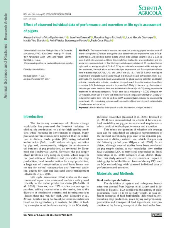 (PDF) Effect of observed individual data of performance and excretion ...