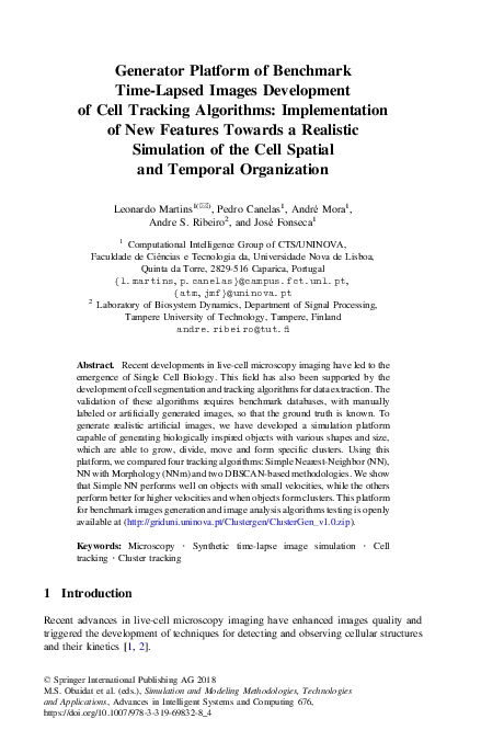 (PDF) Generator Platform of Benchmark Time-Lapsed Images Development of Cell Tracking Algorithms ...