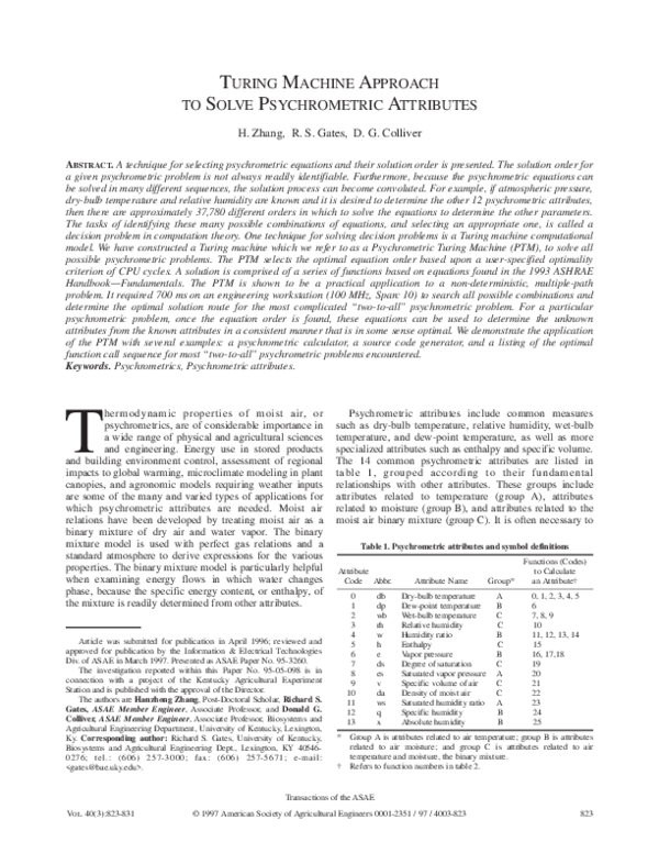 (PDF) Turing Machine Approach to Solve Psychrometric Attributes