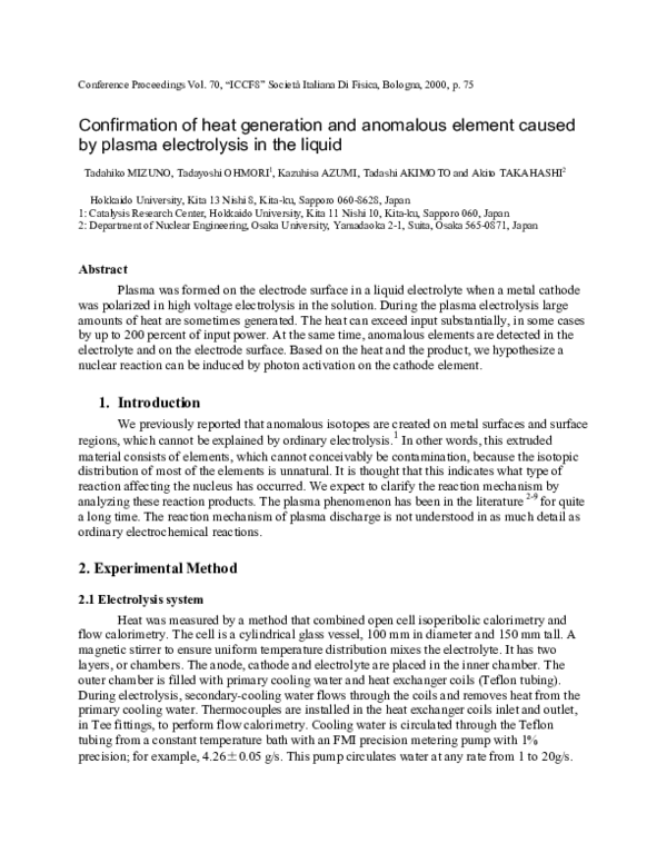 (PDF) Confirmation of heat generation and anomalous element caused by ...