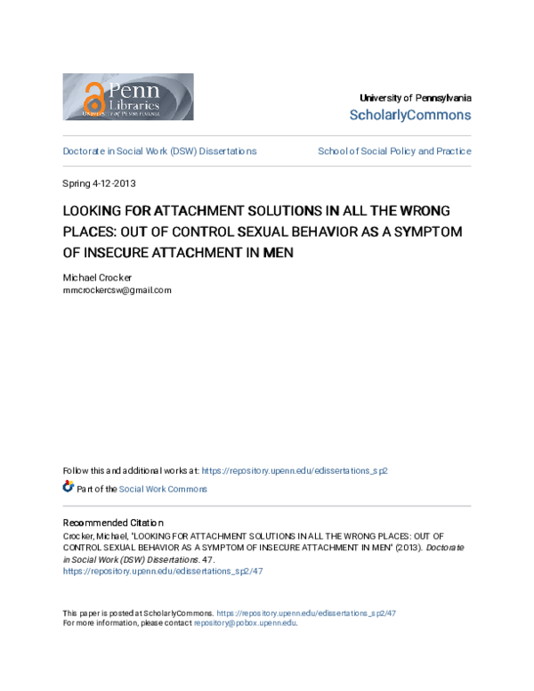 (PDF) Looking for Attachment Solutions in All the Wrong Places: Out of ...