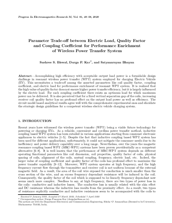 (PDF) Parameter Trade-Off Between Electric Load, Quality Factor and ...