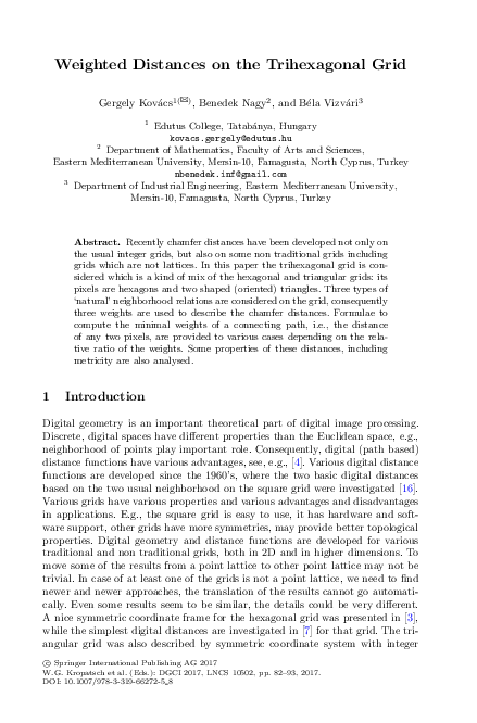 (PDF) Weighted Distances on the Trihexagonal Grid