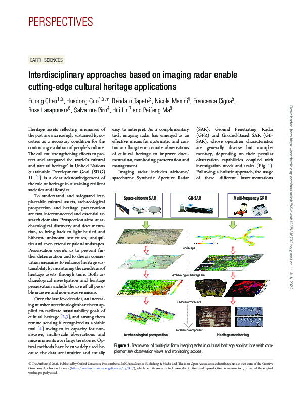 (PDF) Interdisciplinary approaches based on imaging radar enable ...