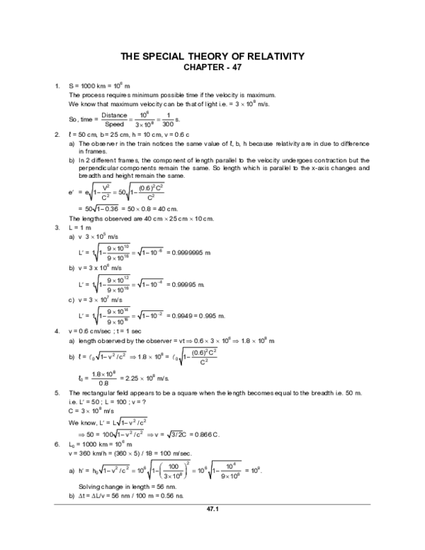 (PDF) Special Theory of Relativity