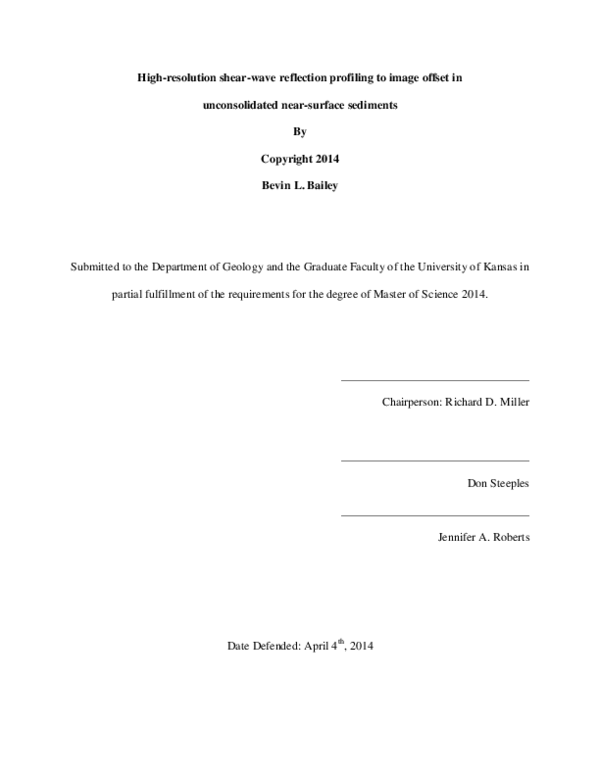 (PDF) High-resolution shear-wave reflection profiling to image offset ...