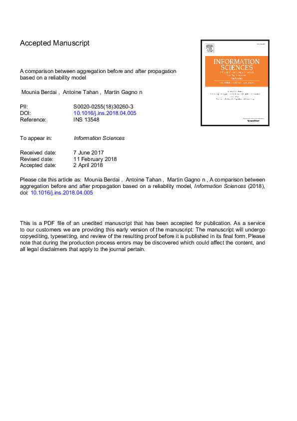 Pdf A Comparison Between Aggregation Before And After Propagation