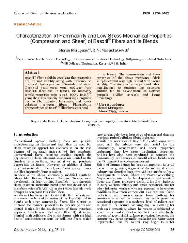 (PDF) Characterization of Flammability and Low Stress Mechanical ...