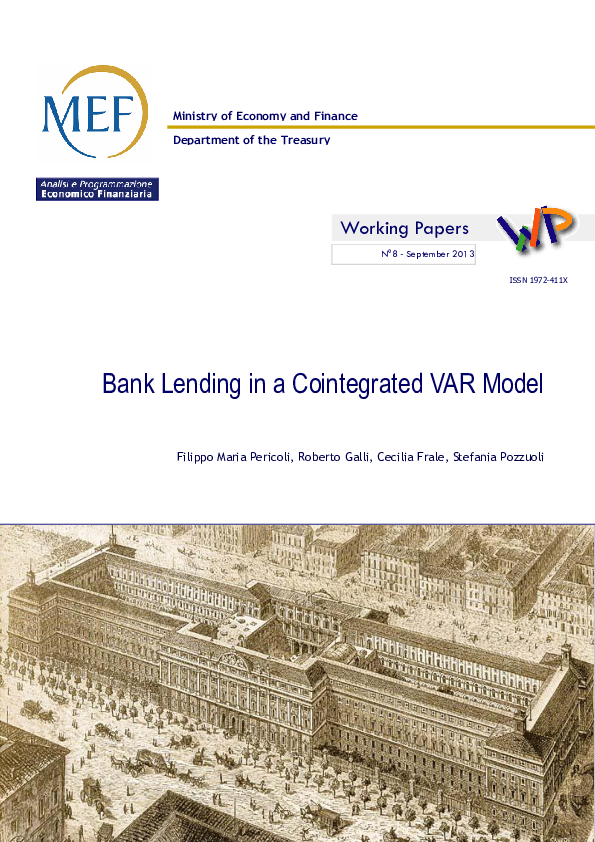 (PDF) Bank lending in a cointegrated VAR model