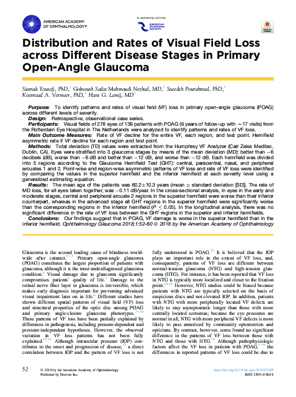 (PDF) Distribution and Rates of Visual Field Loss across Different ...