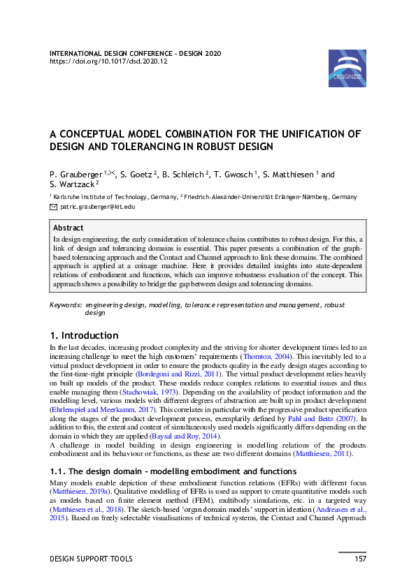 (PDF) A Conceptual Model Combination for the Unification of Design and ...