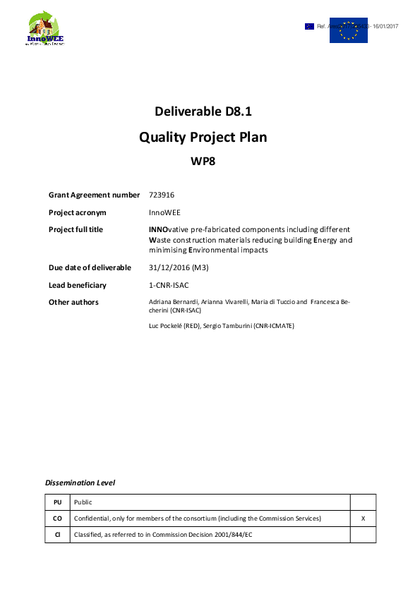 (PDF) D8.1 Quality Project Plan