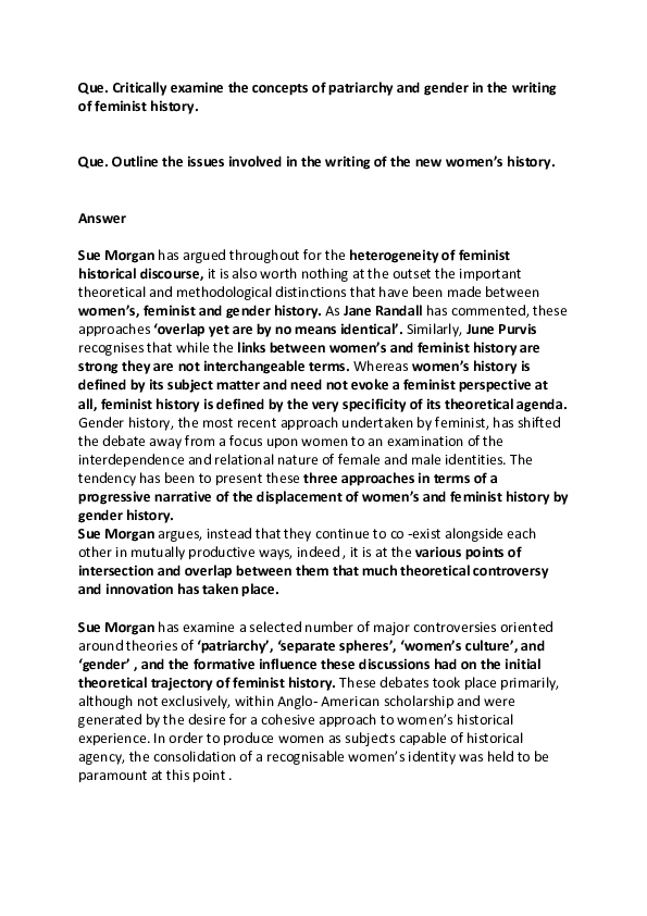 (PDF) feminist Women writing Sue Morgan and JW Scott