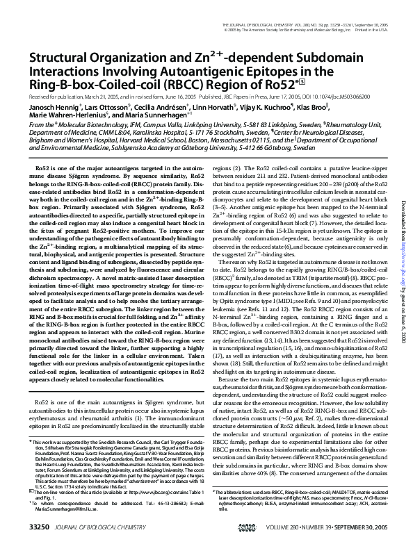 (PDF) Structural Organization and Zn2+-dependent Subdomain Interactions ...