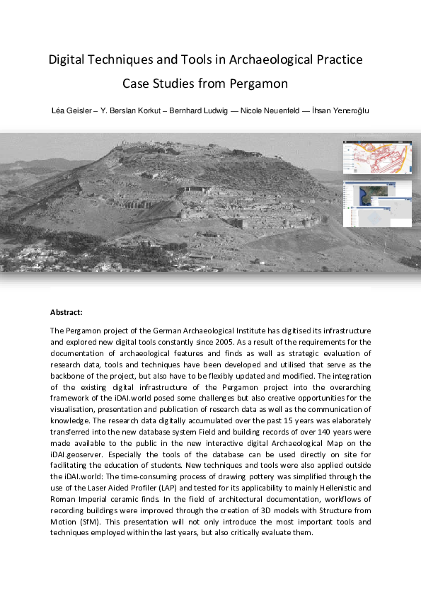 (PDF) Digital Techniques and Tools in Archaeological Practice - Case ...