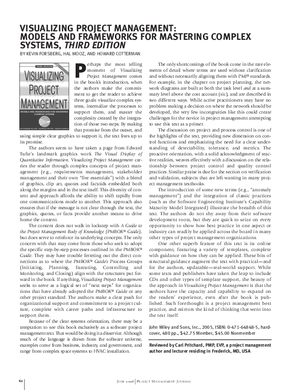 (PDF) Book Review: Visualizing Project Management: Models and Frameworks for Mastering Complex ...