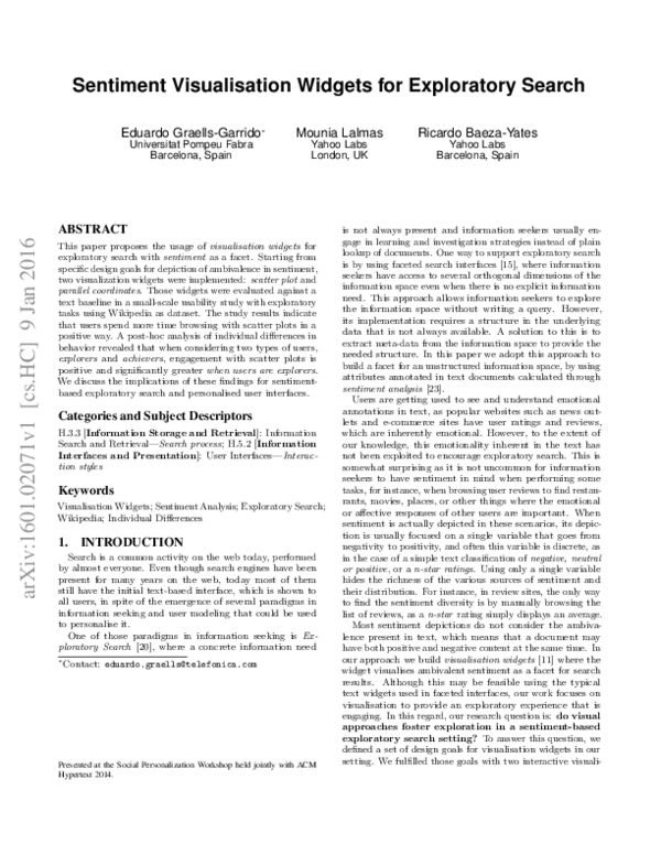 (PDF) Sentiment Visualisation Widgets for Exploratory Search