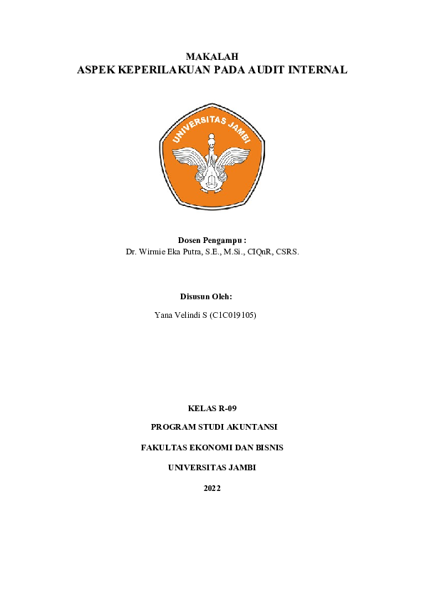 (DOC) MAKALAH ASPEK KEPERILAKUAN PADA AUDIT INTERNAL