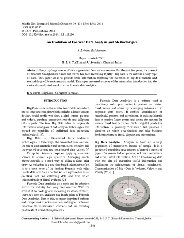 Pdf An Evolution Of Forensic Data Analysis And Methodologies