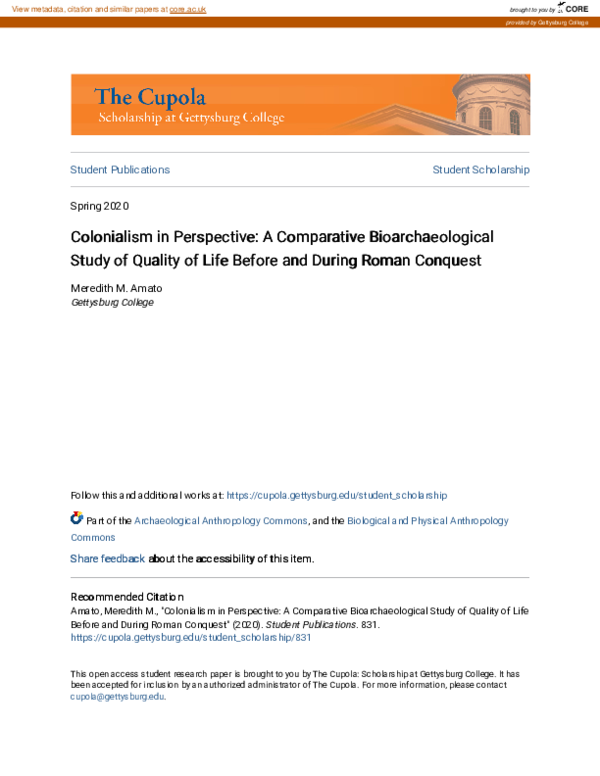 (PDF) Colonialism in Perspective: A Comparative Bioarchaeological Study ...