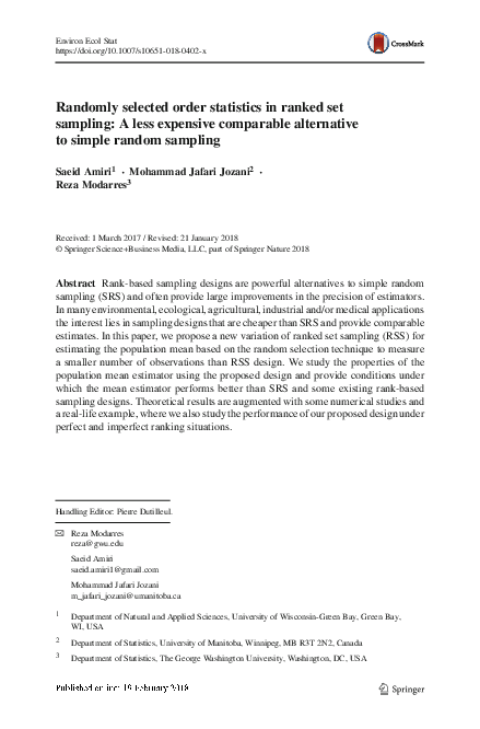 Pdf Randomly Selected Order Statistics In Ranked Set Sampling A Less
