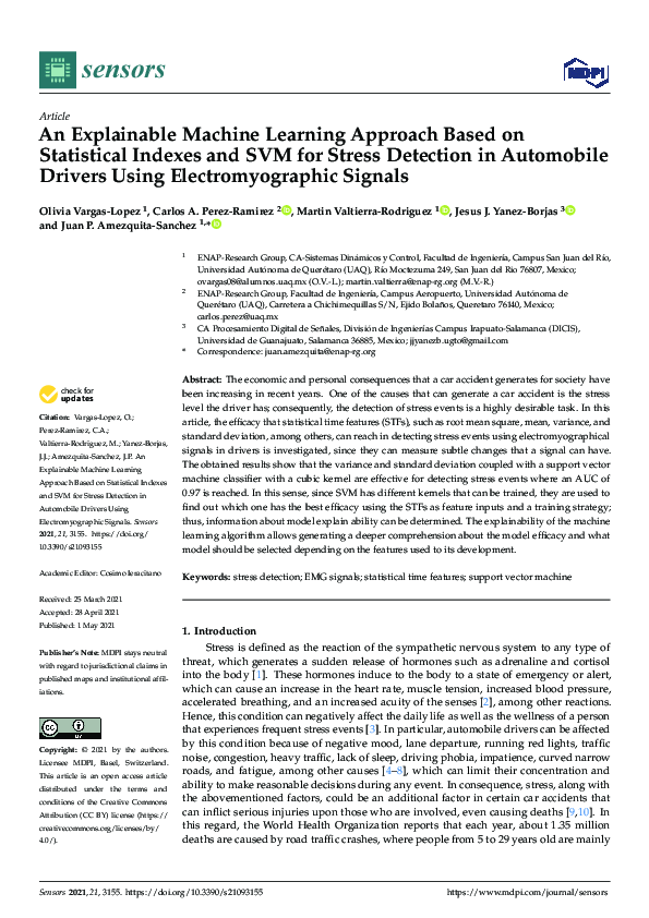 (PDF) An Explainable Machine Learning Approach Based on Statistical Indexes and SVM for Stress ...