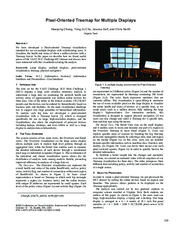 (PDF) Pixel-oriented Treemap for multiple displays