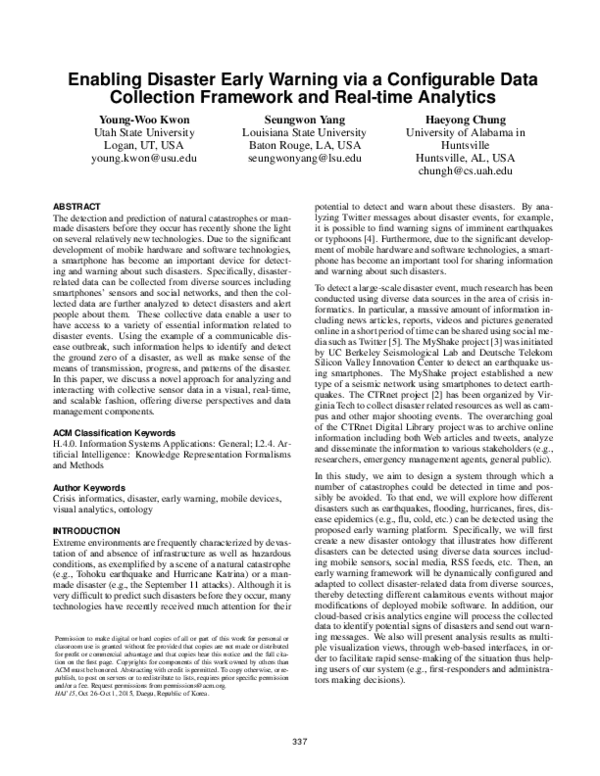 (PDF) Enabling Disaster Early Warning via a Configurable Data ...