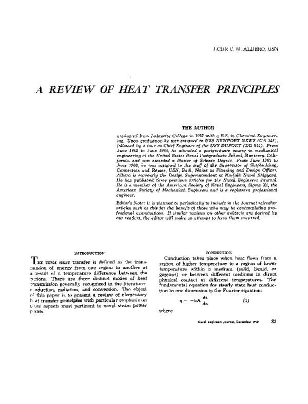 (PDF) A Review of Heat Transfer Principles