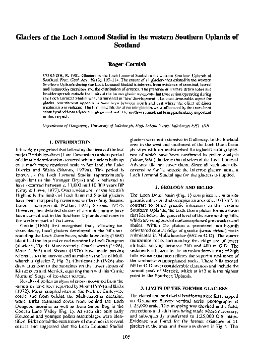 (PDF) Glaciers of the Loch Lomond Stadial in the western Southern ...