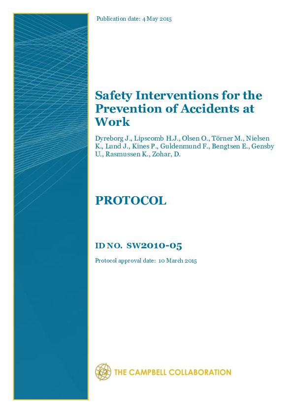 (PDF) PROTOCOL: Safety Interventions for the Prevention of Accidents at ...